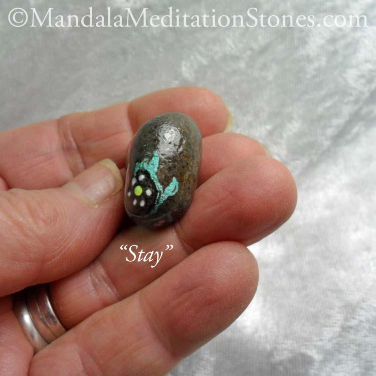 Stay Mindfulness Stone – Mandala Meditation Stones
